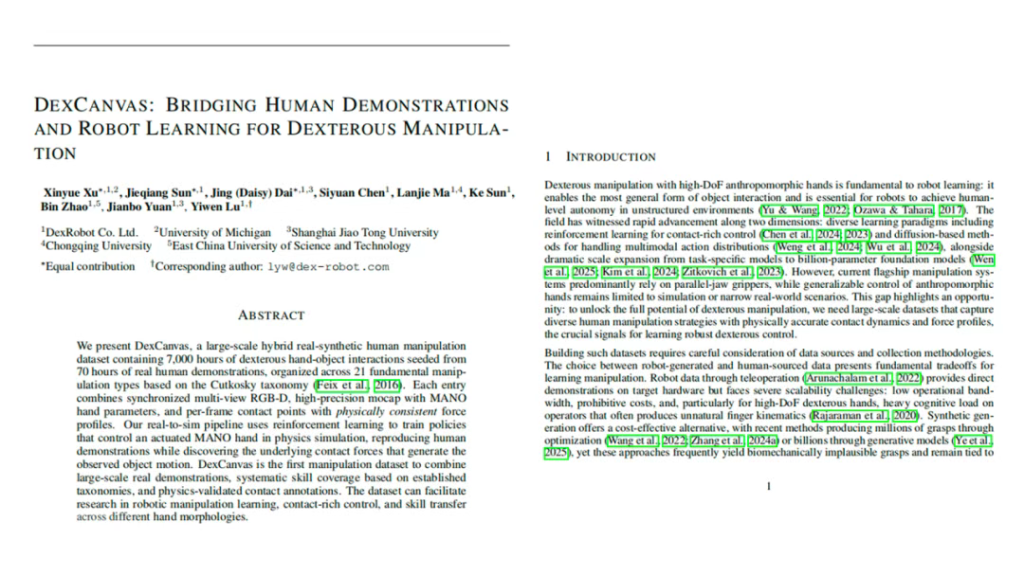 From “Dexterous Hand” to Full-Stack Embodied AI: DexRobot’s DexCanvas Puts Force Into Open ...